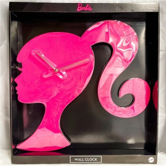Barbie | Accents | Barbie Logo Barbie Head Large Analog Wall Clock ...